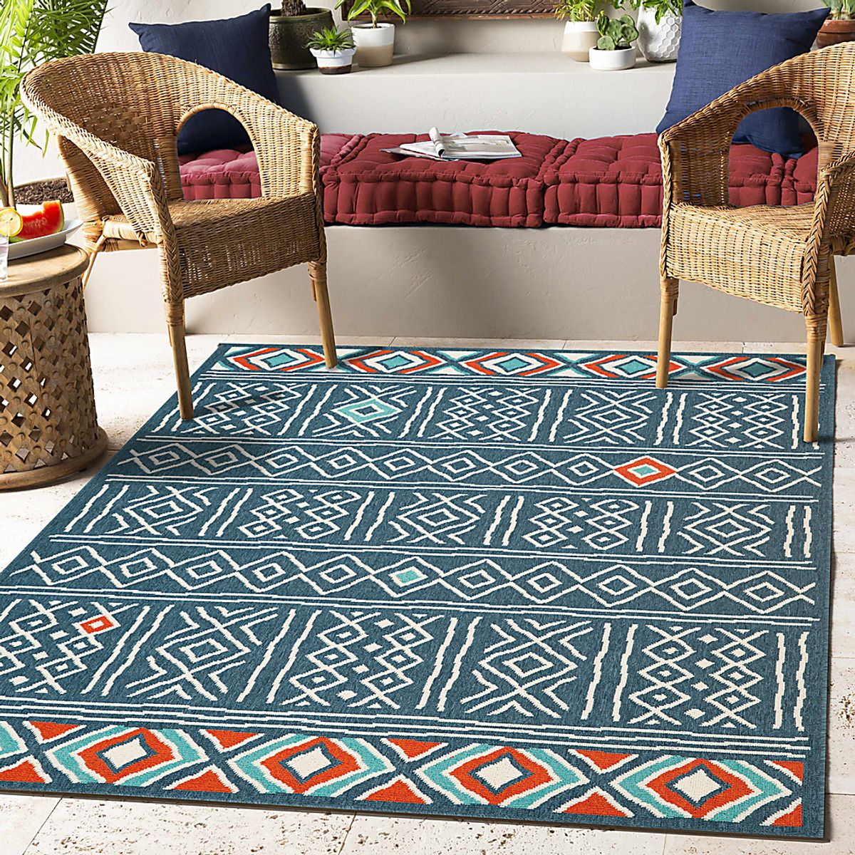 Jaspen Blue,Multi Outdoor Rugs | Rooms to Go
