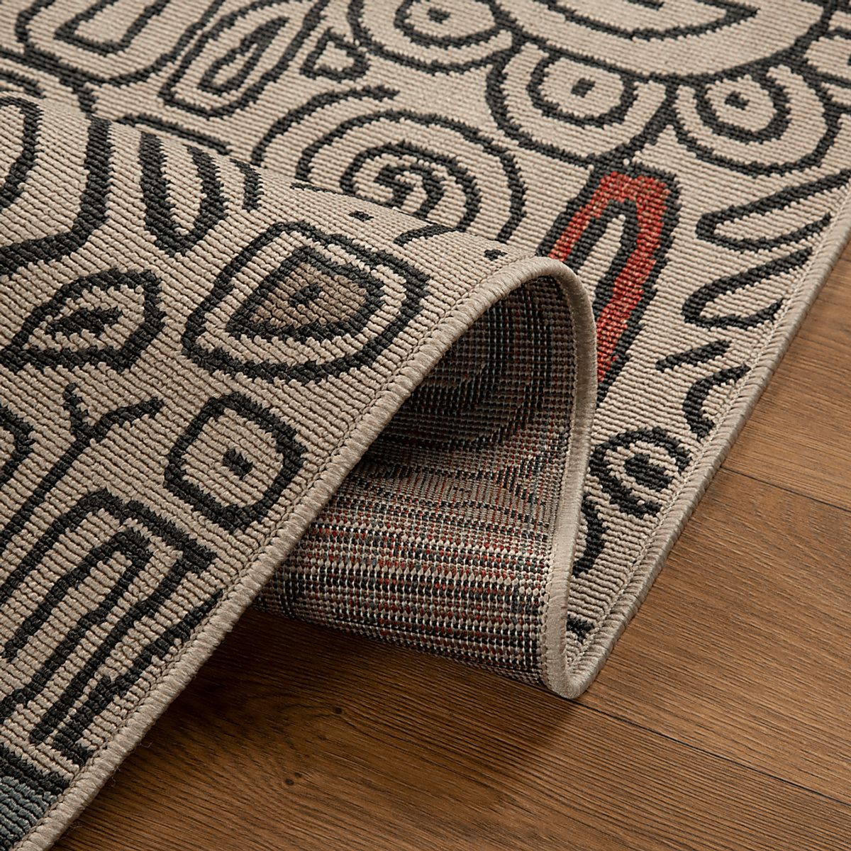 Cullin Black,Ivory Beige,Black Outdoor Rugs | Rooms to Go