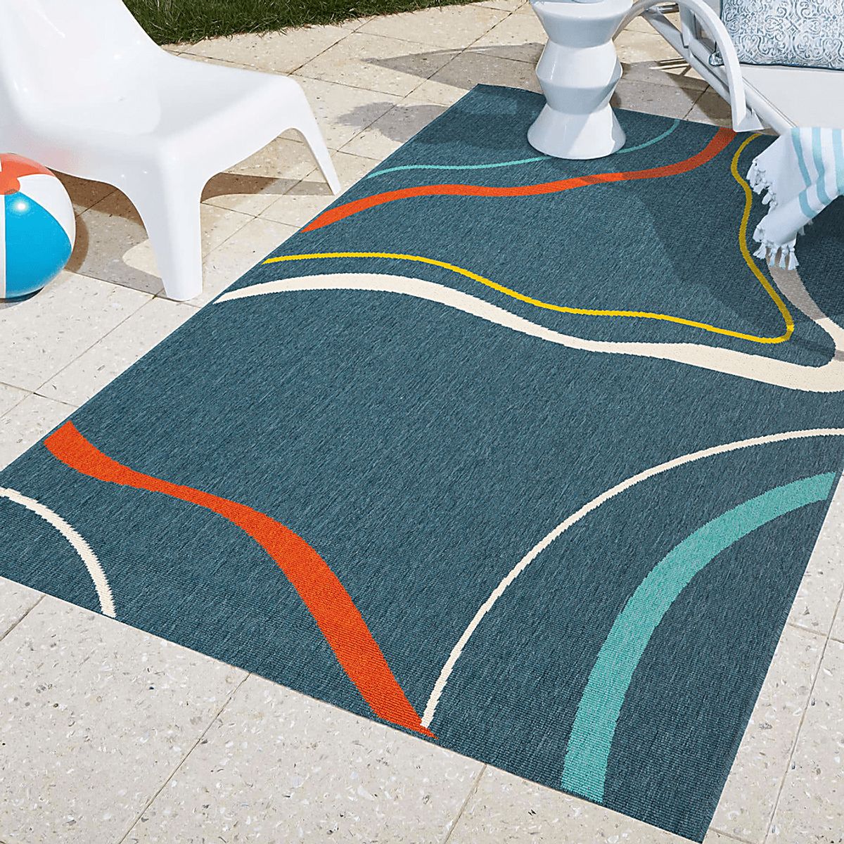 Tessaway Blue,Multi Outdoor Rugs | Rooms to Go
