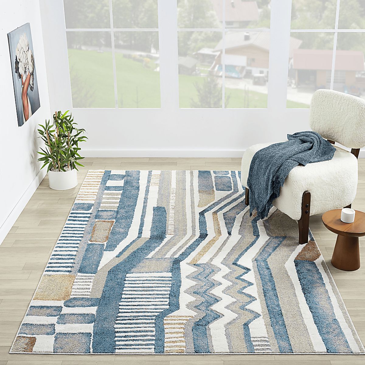 Zorion Beige,Blue,Multi Rugs | Rooms to Go