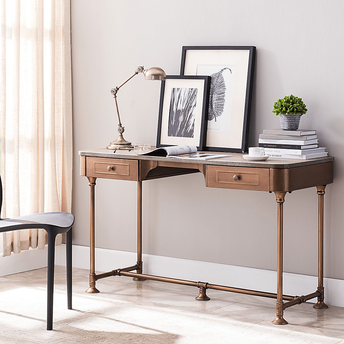 Ewers Copper Metal Desk | Rooms to Go