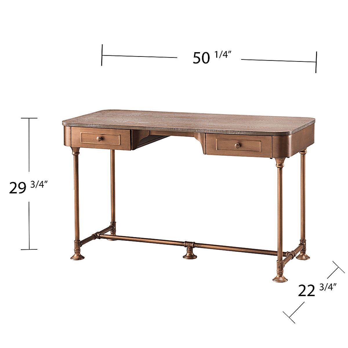 Ewers Copper Metal Desk | Rooms to Go