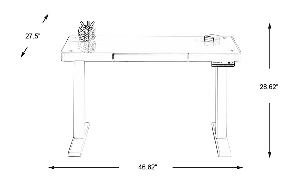 Exeter Place White Colors,White Adjustable Desk | Rooms to Go