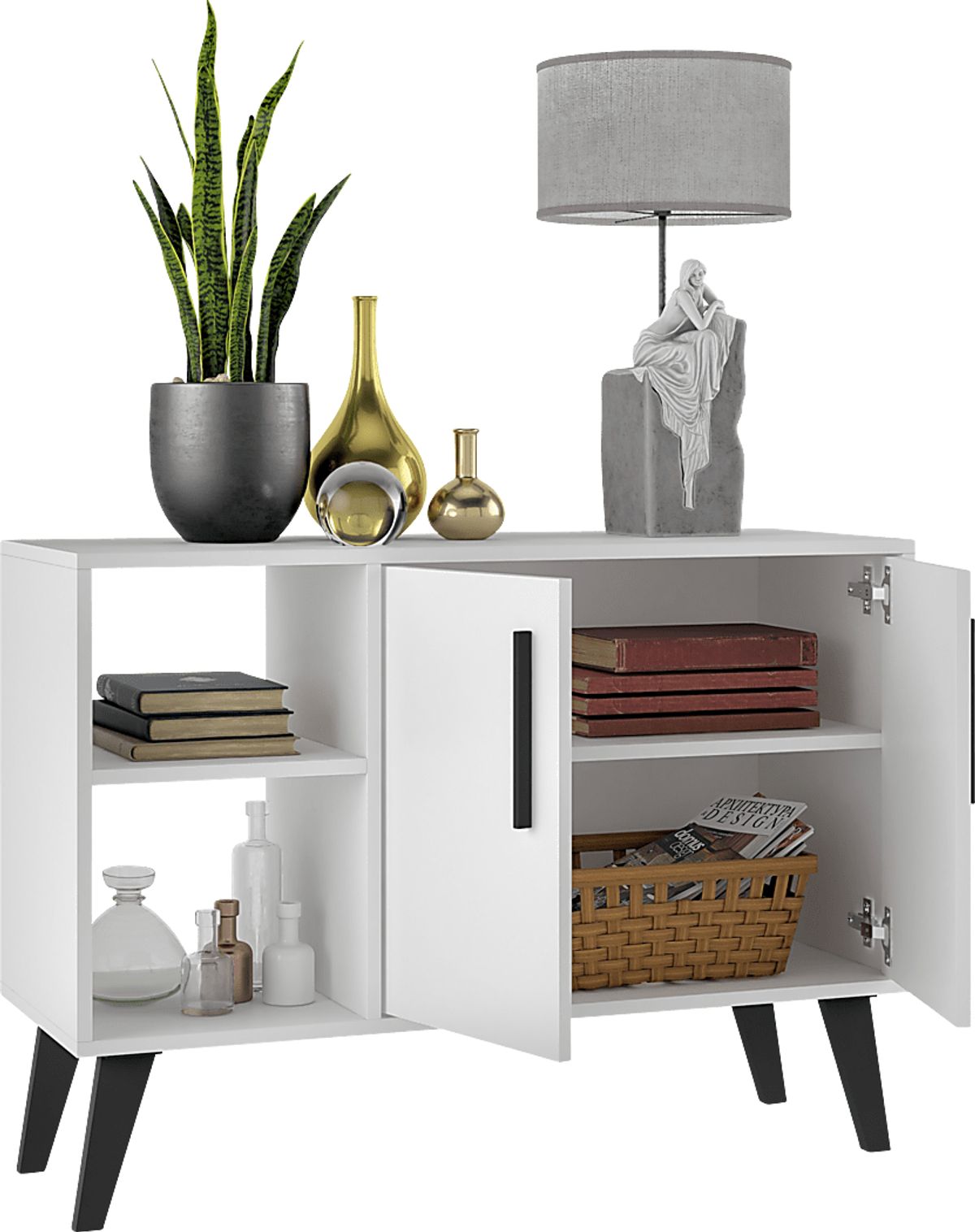 Exmore White Colors,White Open Sideboard | Rooms to Go