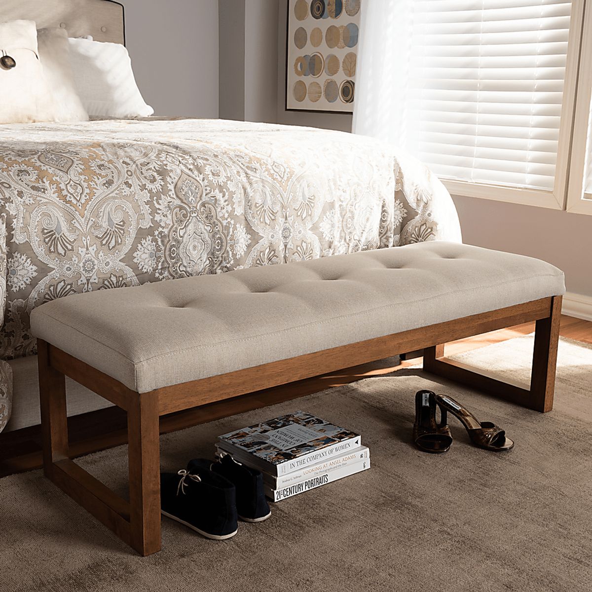 Ezelle Beige Bench | Rooms to Go