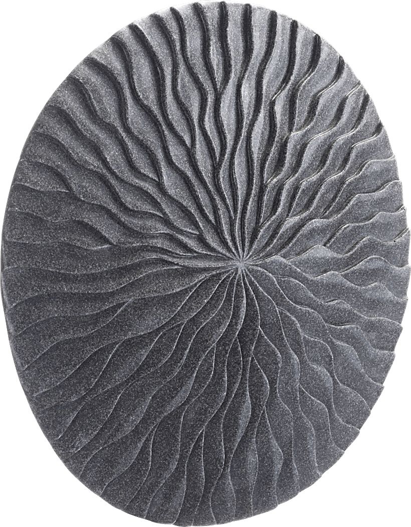 Faerir Gray Small Outdoor Round Wave Plaque - Rooms To Go