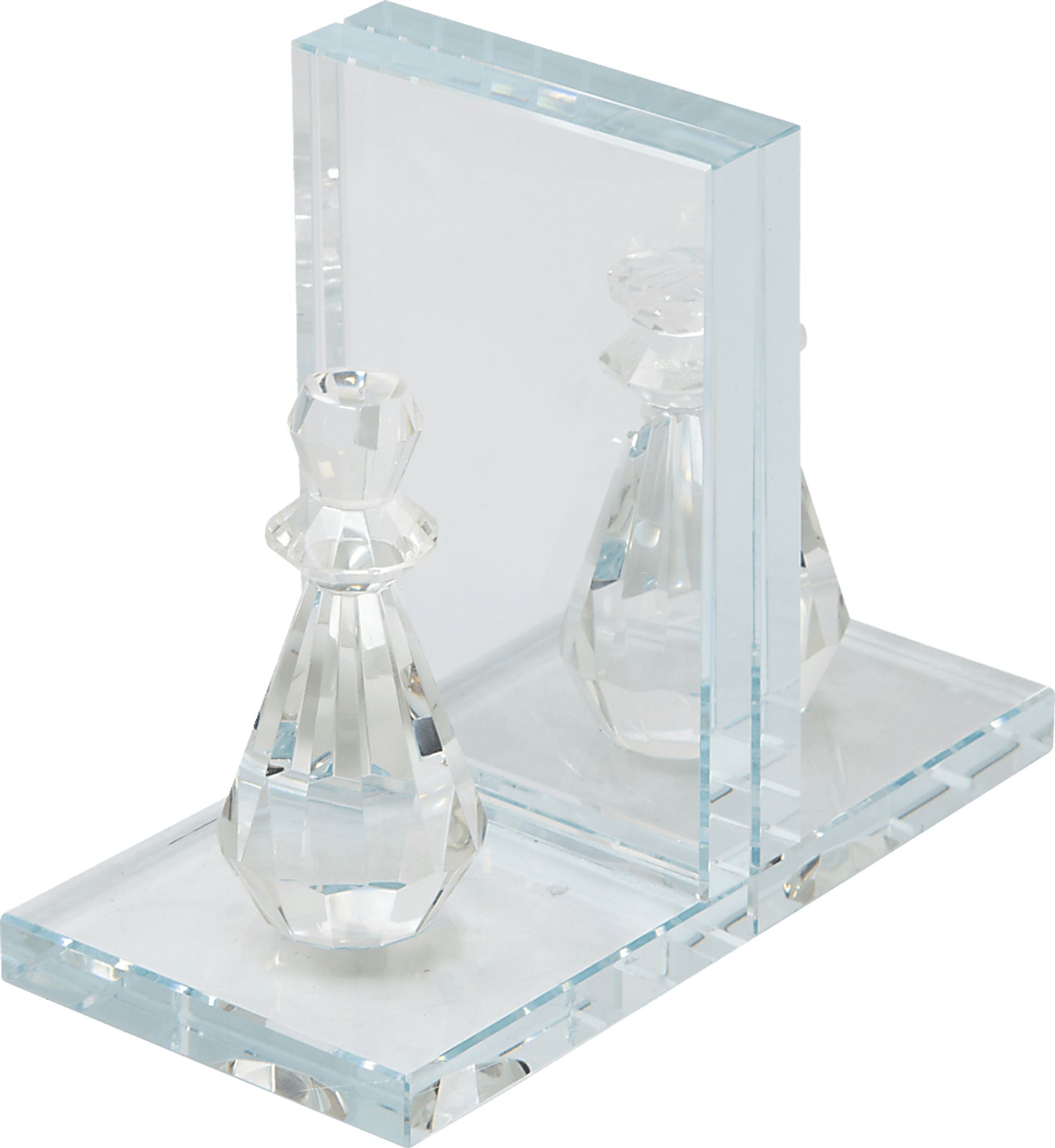 Faircrest Clear White Bookends | Rooms to Go