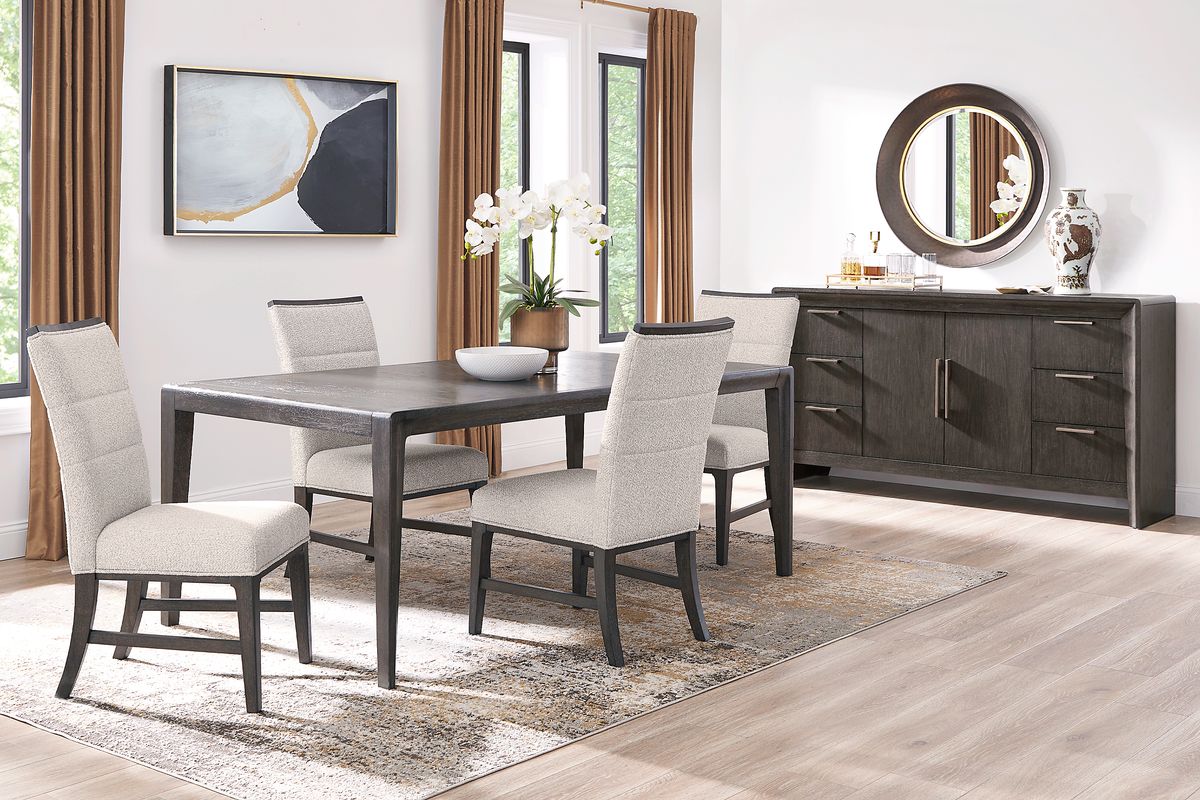Cindy Crawford Fairfax 5 Pc Gray Dining Room Set With Dining Table, Upholstered Side Dining ...