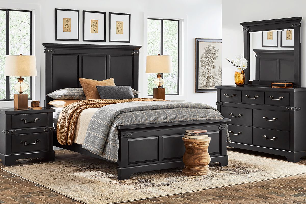 Fairhaven 7 Pc Black Black,Colors Queen Bedroom Set With Dresser ...