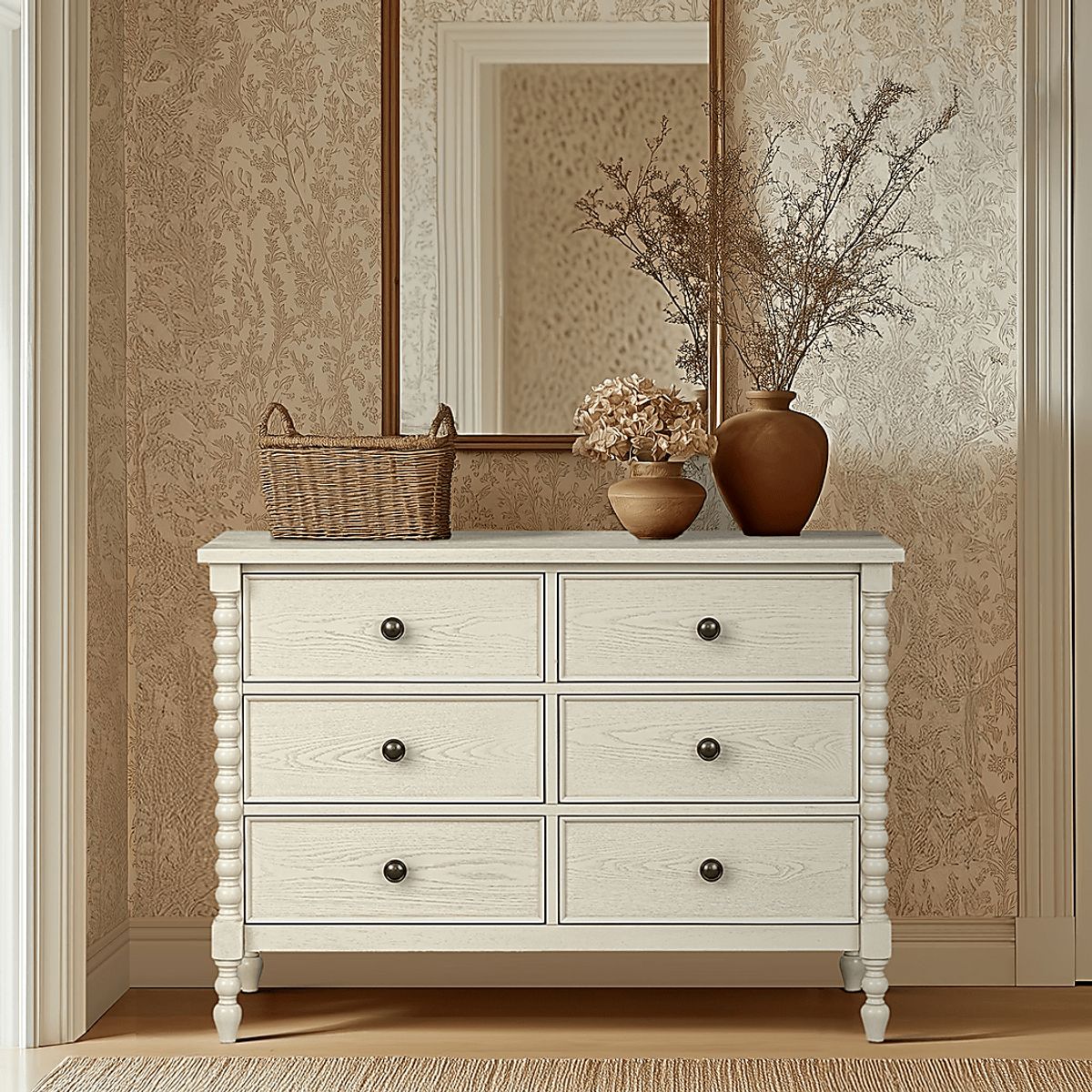 Fairiprises Cream Colors,Light Wood,White Beige Dresser | Rooms to Go