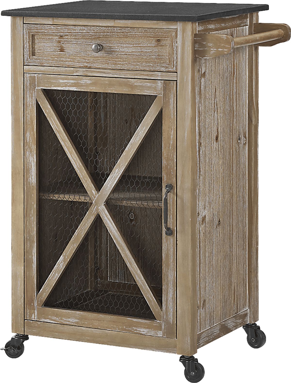 Fairwold Brown Dark Wood Bar Cart - Rooms To Go