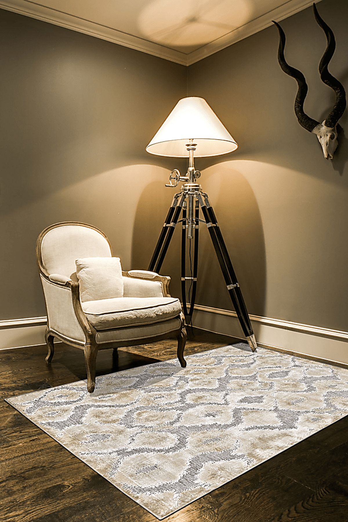 Falk Beige,Gray Viscose Rug | Rooms to Go