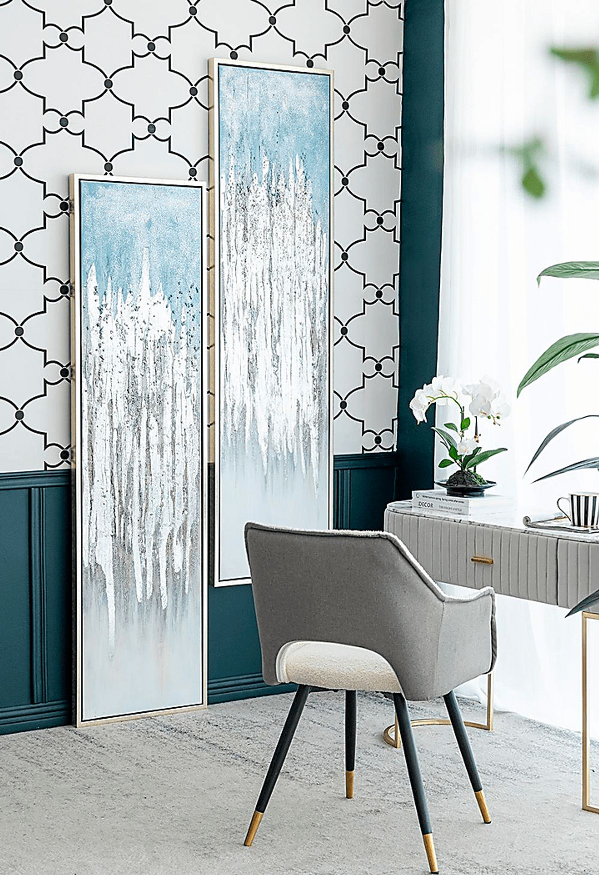 Falkirk Blue Artwork, Set Of 2 | Rooms to Go