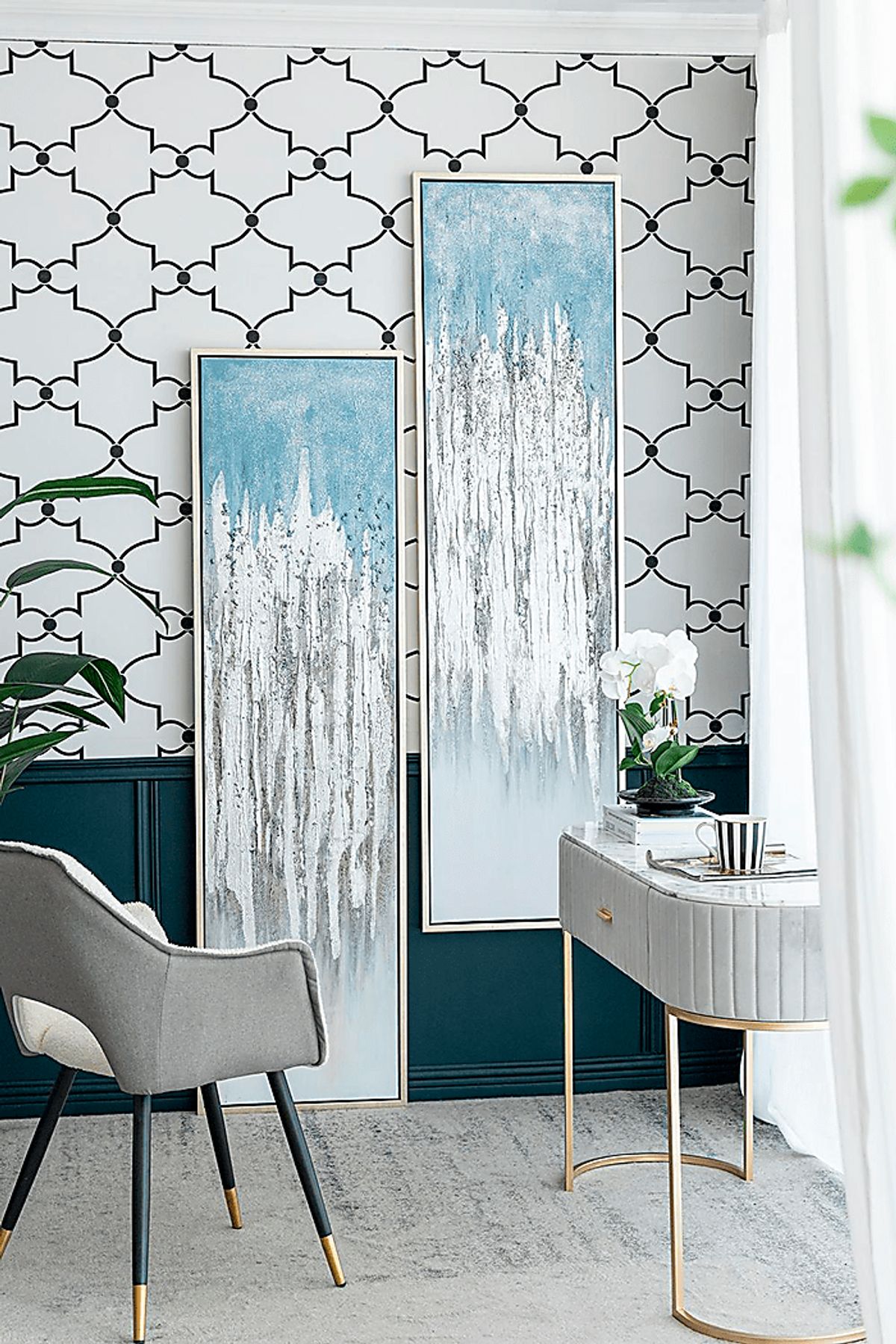 Falkirk Blue Artwork, Set Of 2 | Rooms to Go