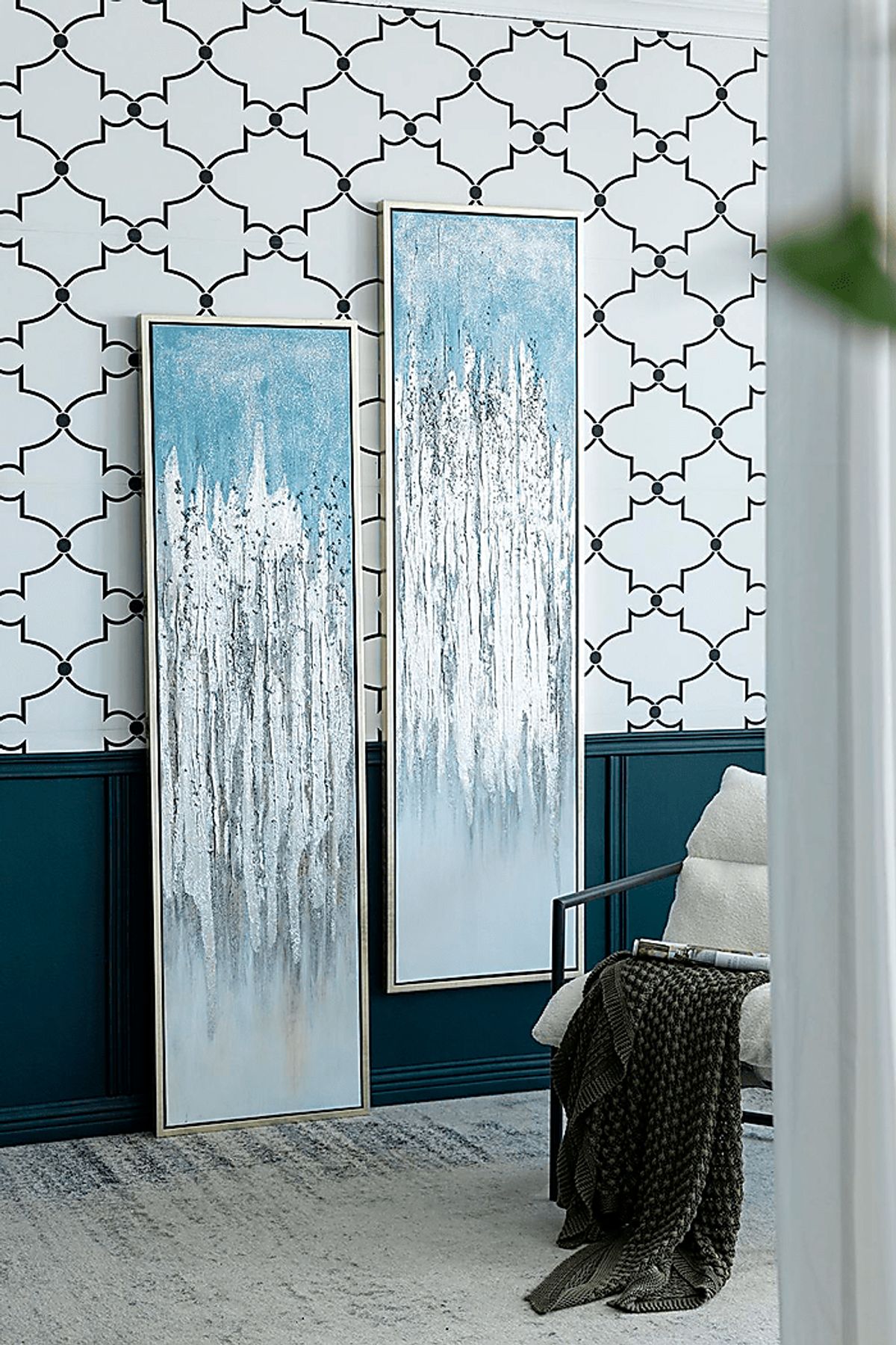 Falkirk Blue Artwork, Set Of 2 | Rooms to Go