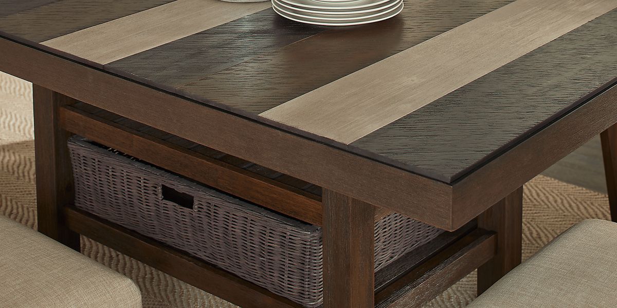 Farmington Hills 5 Pc Brown Dark Wood Dining Room Set With Dining Table ...