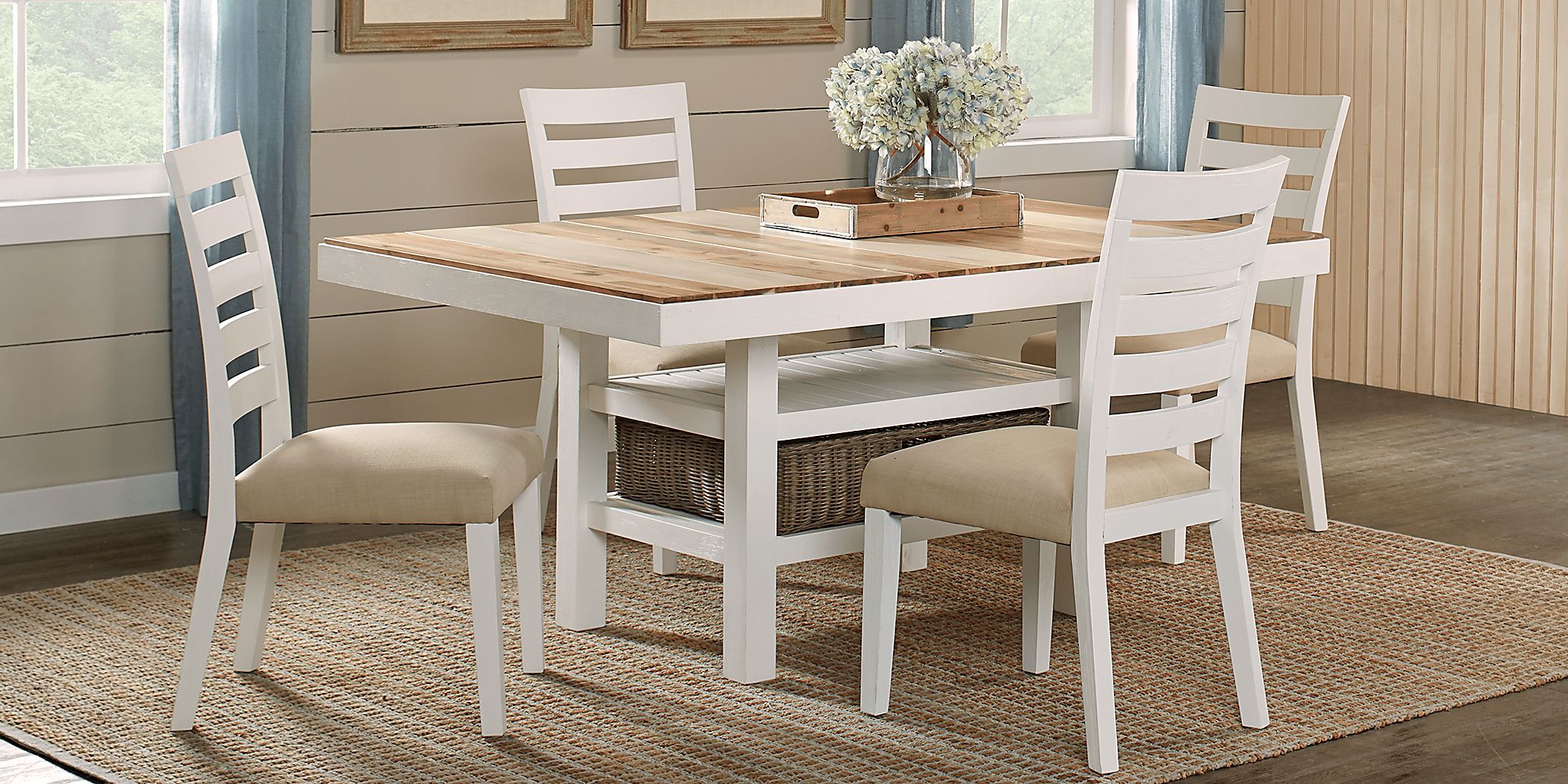Farmington Hills 5 Pc White Colors,White Dining Room Set With Dining ...