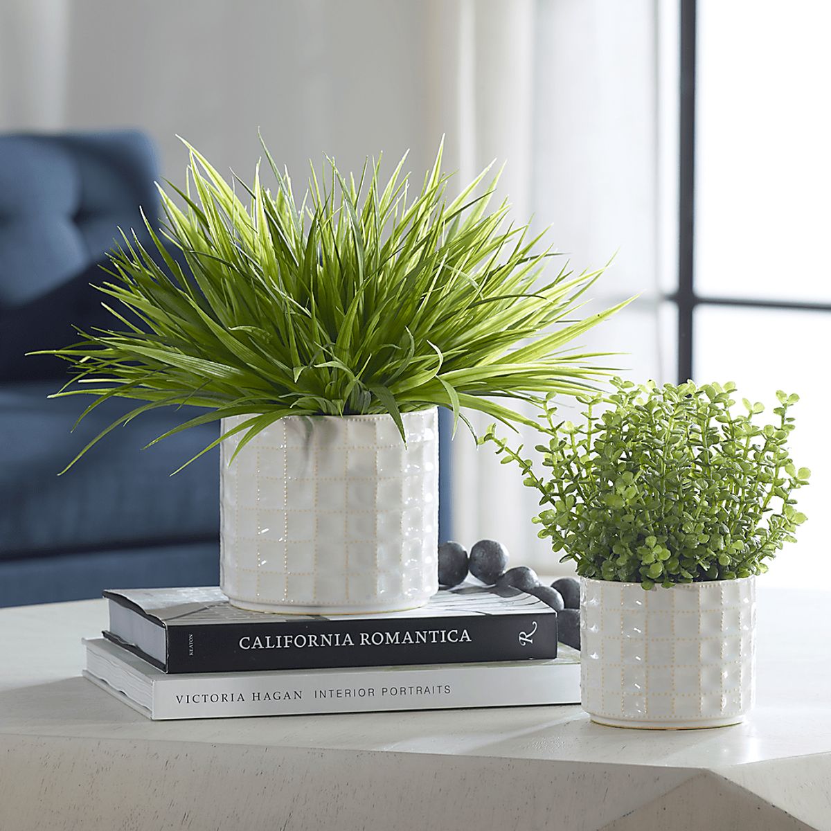 Farryn White Colors,White Plant, Set Of 2 | Rooms to Go