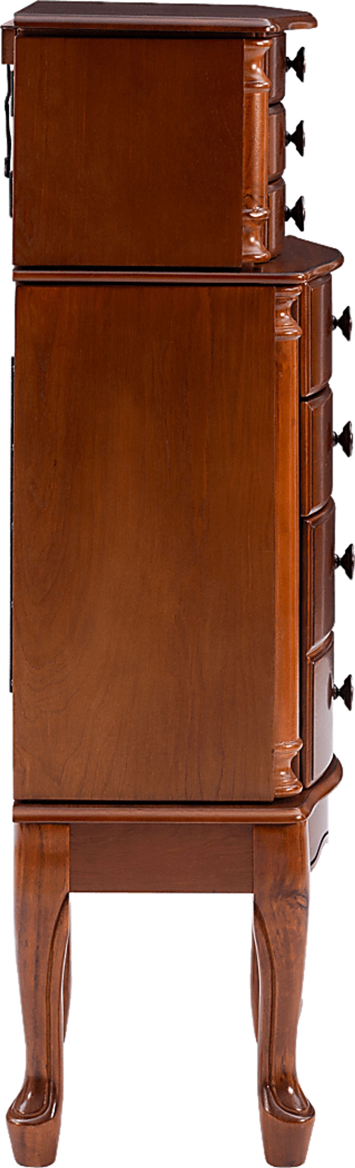 Fazio Cherry Dark Wood Jewelry Armoire | Rooms to Go