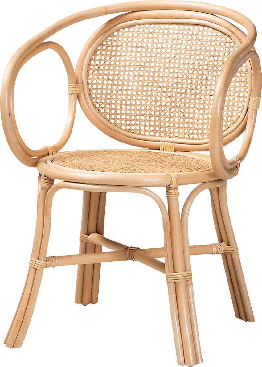 Fenno Natural Beige,White Arm Chair - Rooms To Go