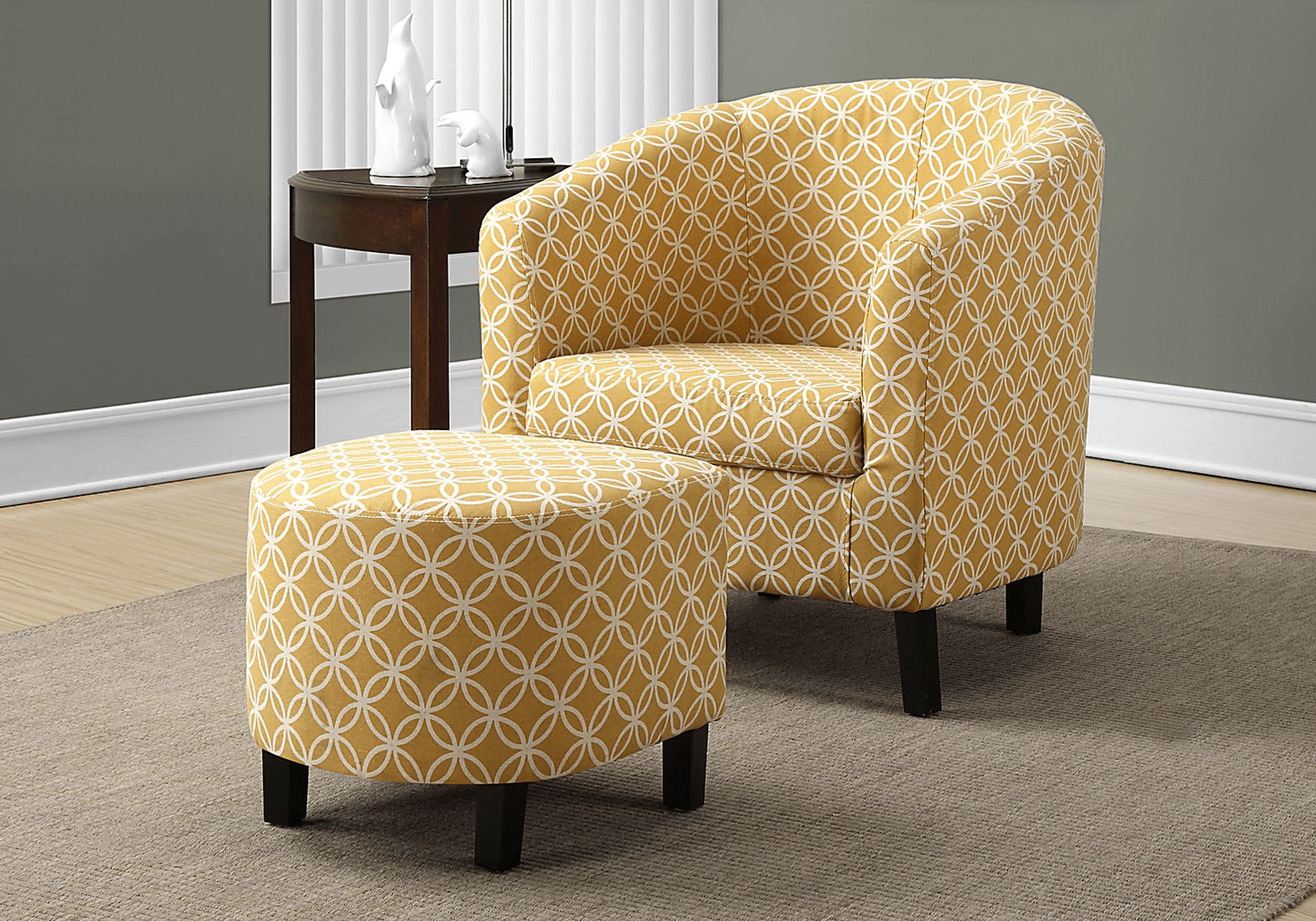Ferncroft Yellow Cotton Fabric Chair & Ottoman | Rooms to Go