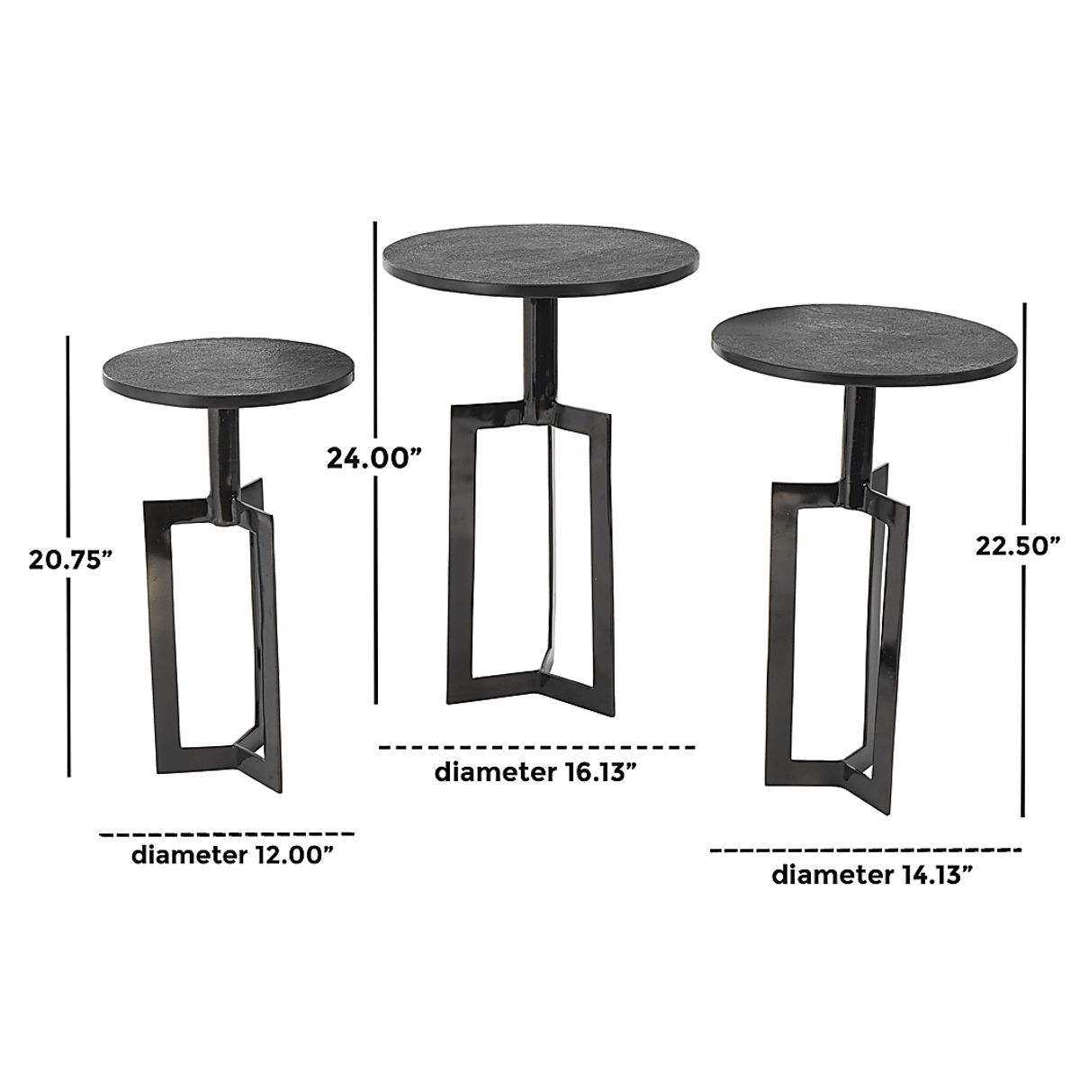 Ferni Black Black,Colors Accent Table, Set Of 3 | Rooms to Go