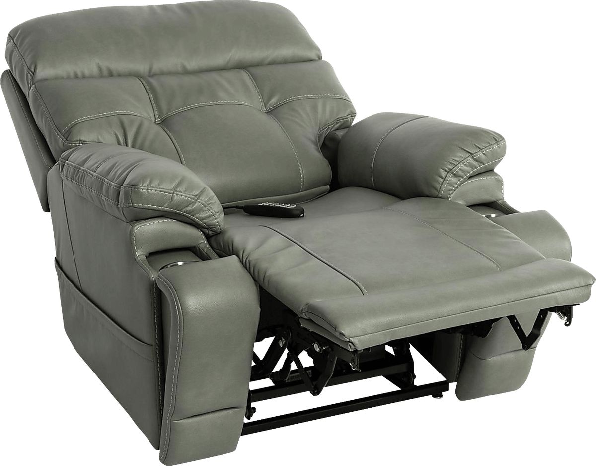 Fidlep Green Polyester Fabric Power Recliner | Rooms to Go