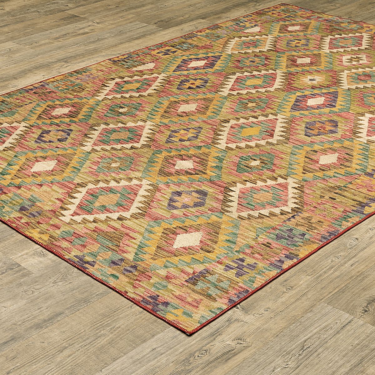 Figuers Multi Polyester Fabric Rug | Rooms to Go