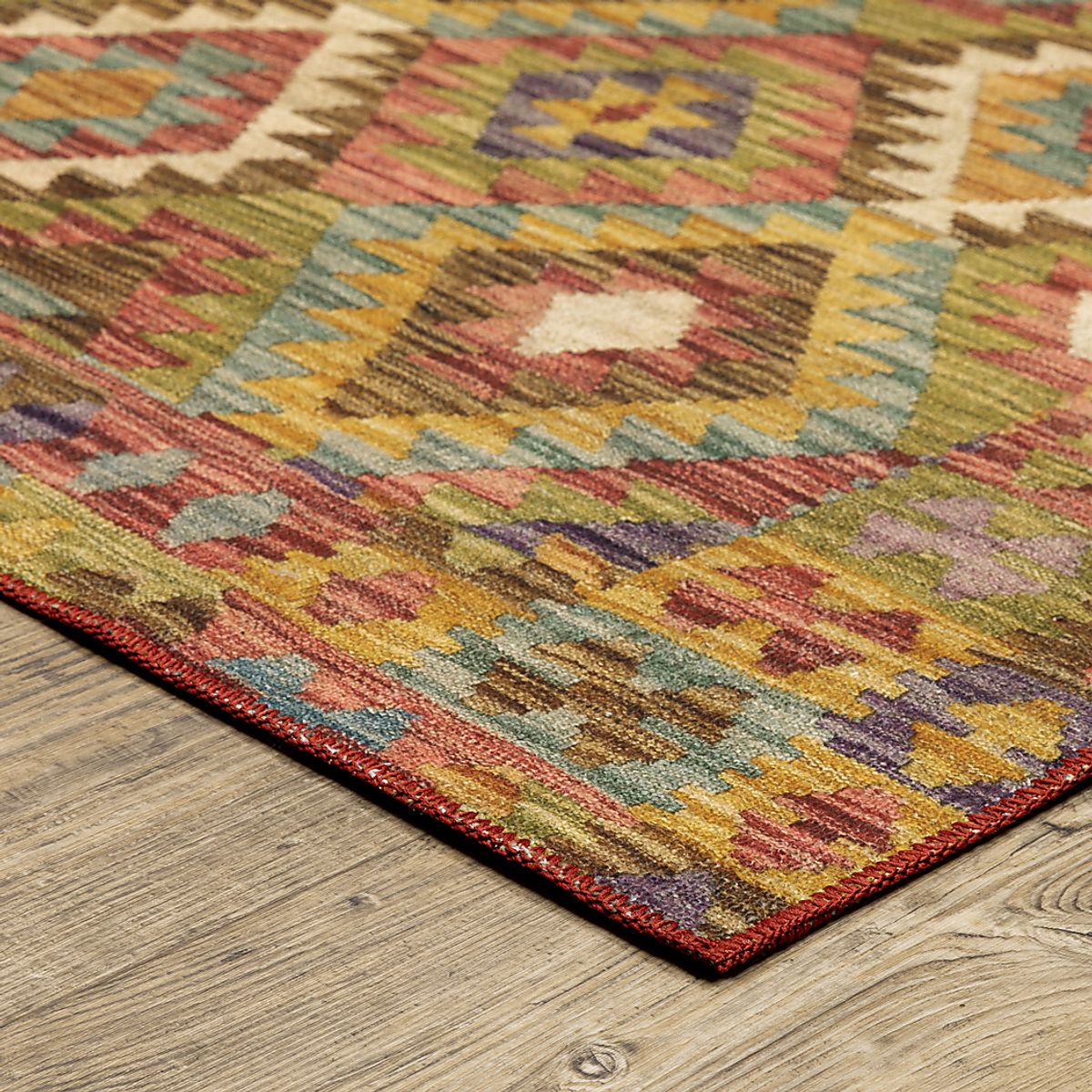 Figuers Multi Polyester Fabric Rug | Rooms to Go