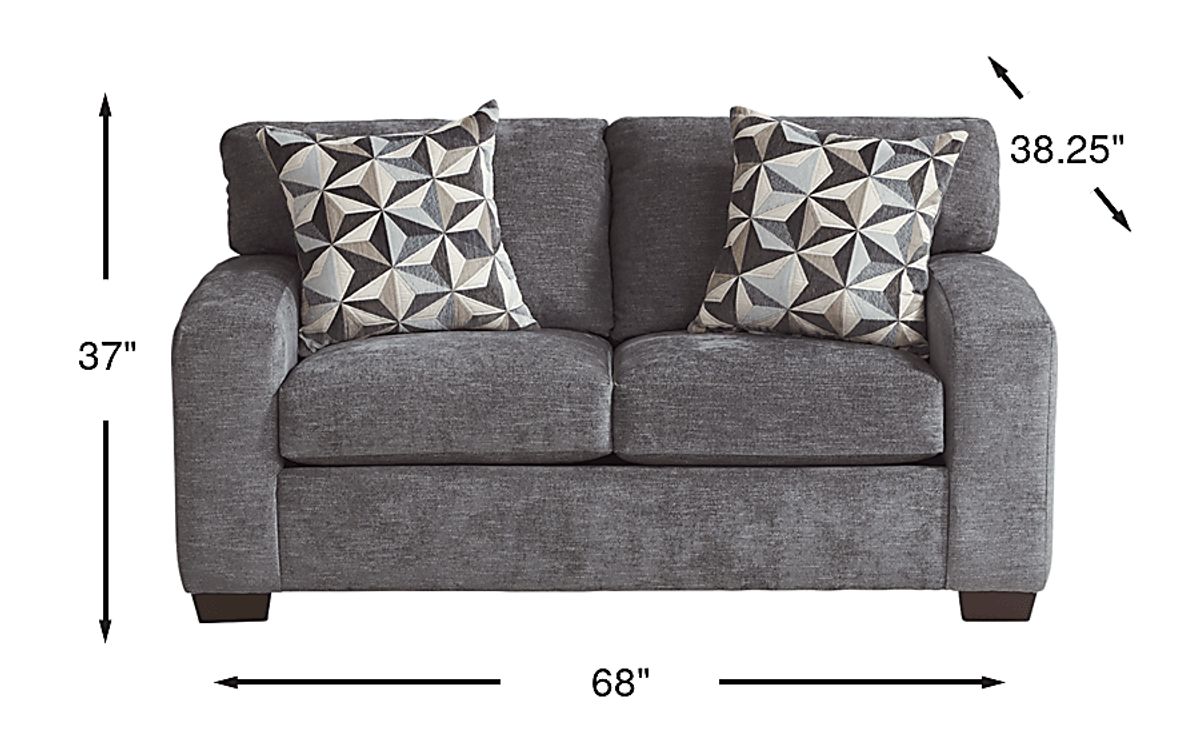 Finley Point Granite Gray Fabric Loveseat | Rooms to Go