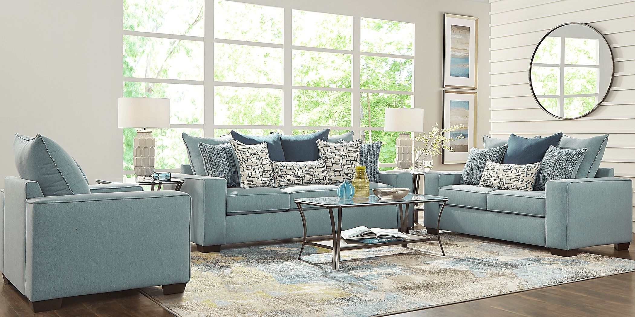Fiona Lane Teal 2 Pc Living Room - Rooms To Go