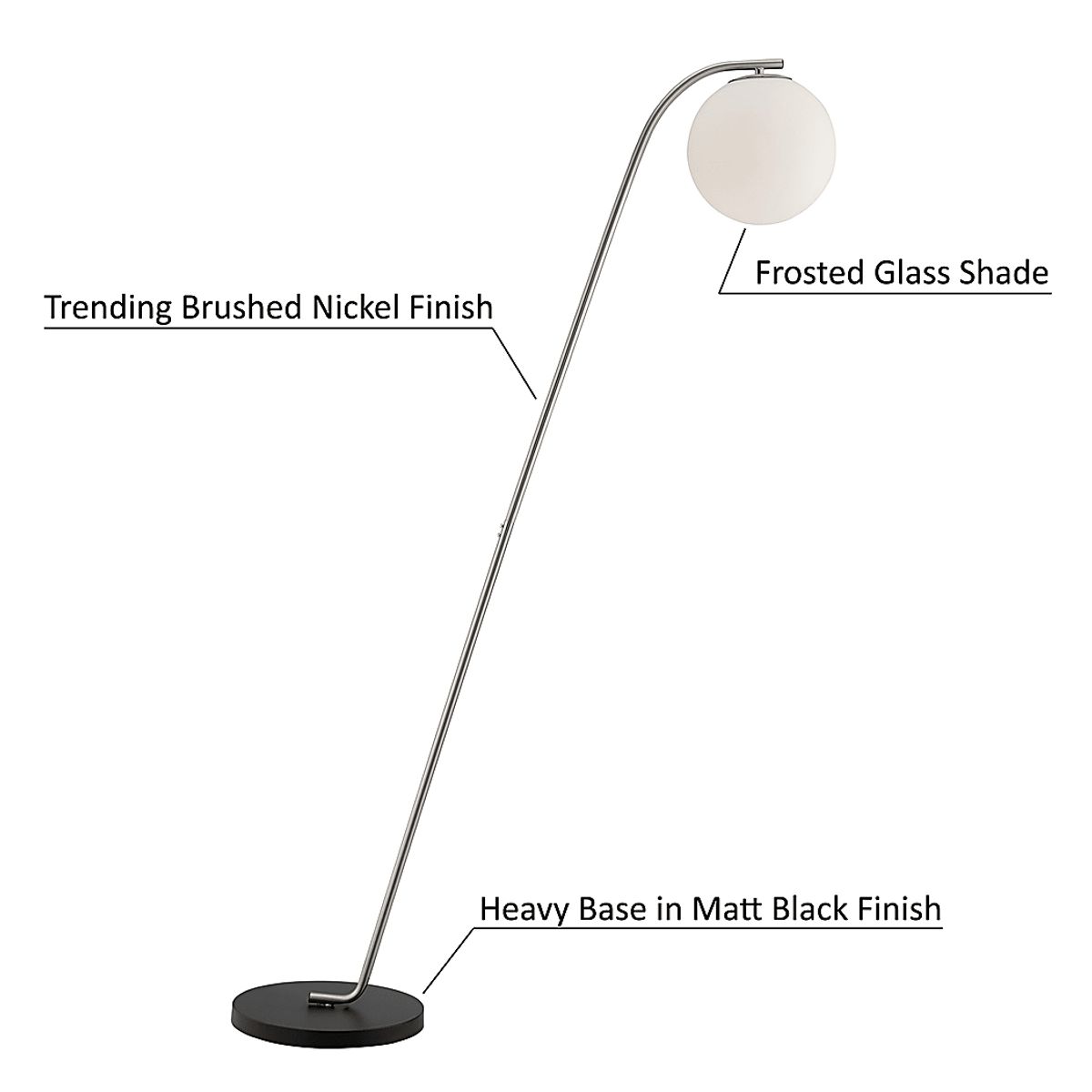 Fiore Point Silver Gray Floor Lamp | Rooms to Go