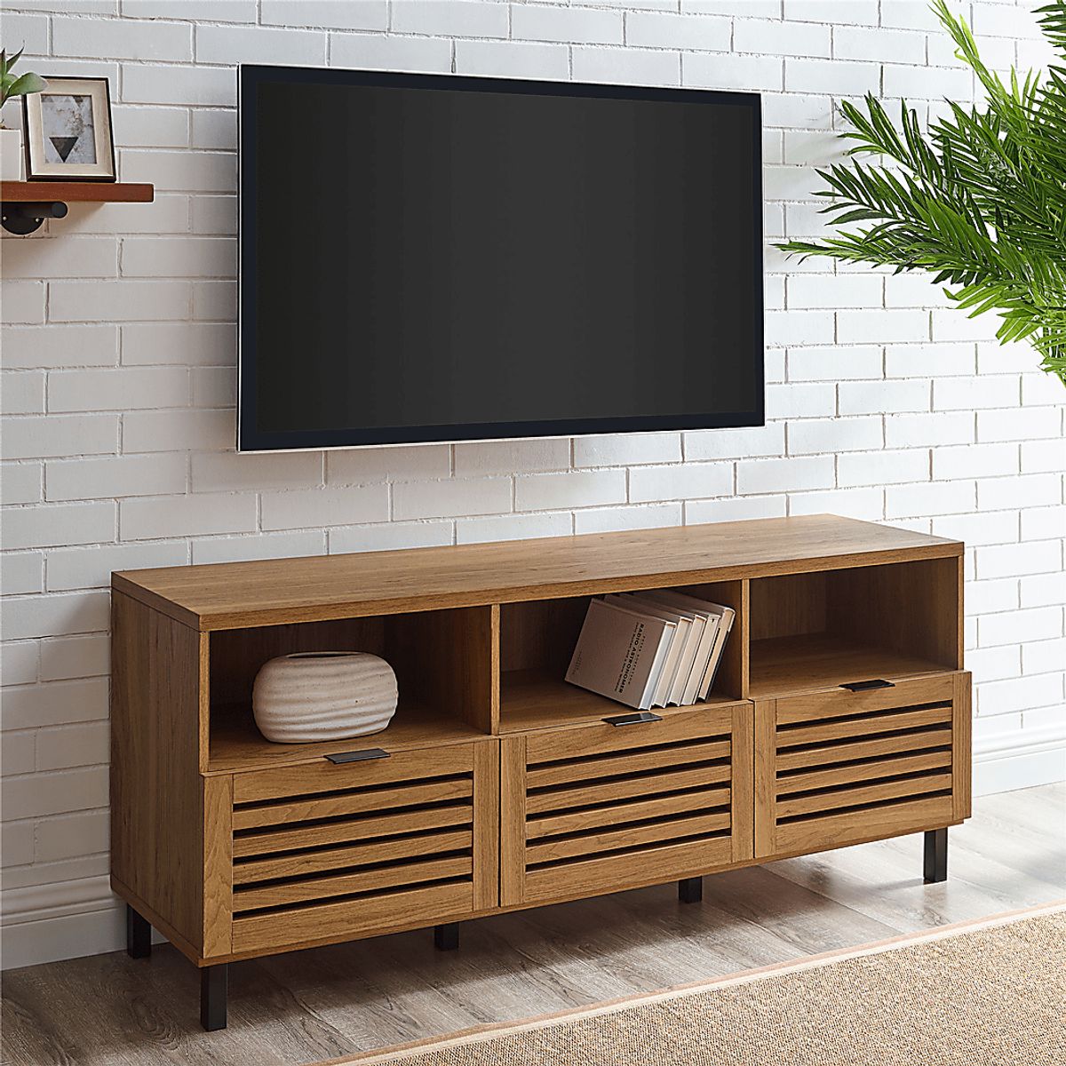 Flamevine Brown Dark Wood 58" Consoles | Rooms to Go