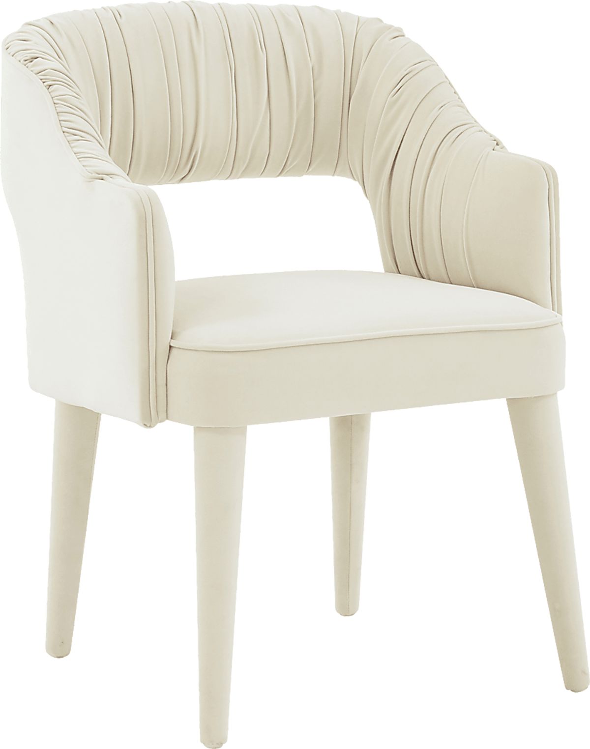 Flanary Cream Beige Velvet Plush Arm Chair | Rooms to Go