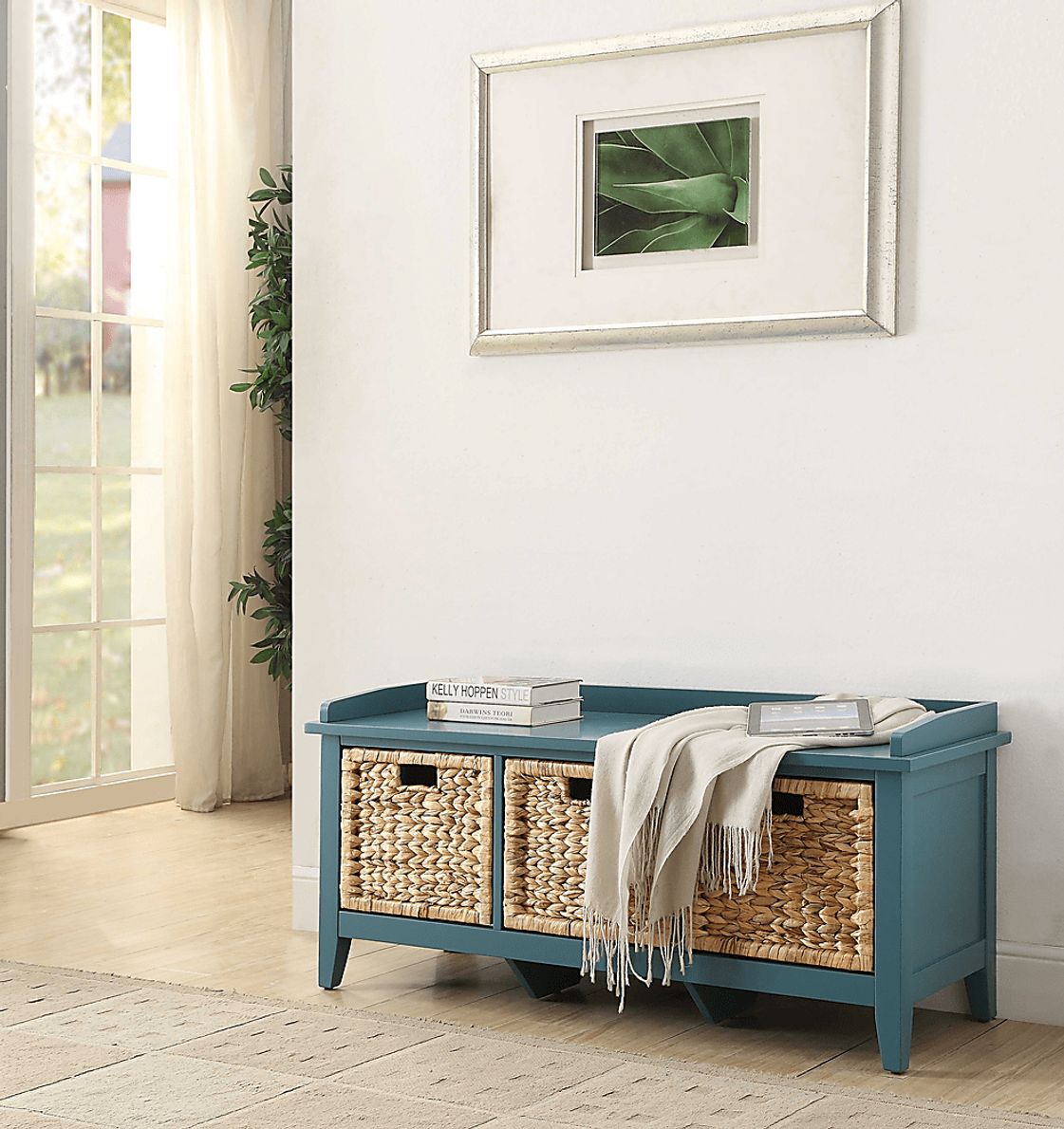 Flavius Blue Storage Bench - Rooms To Go