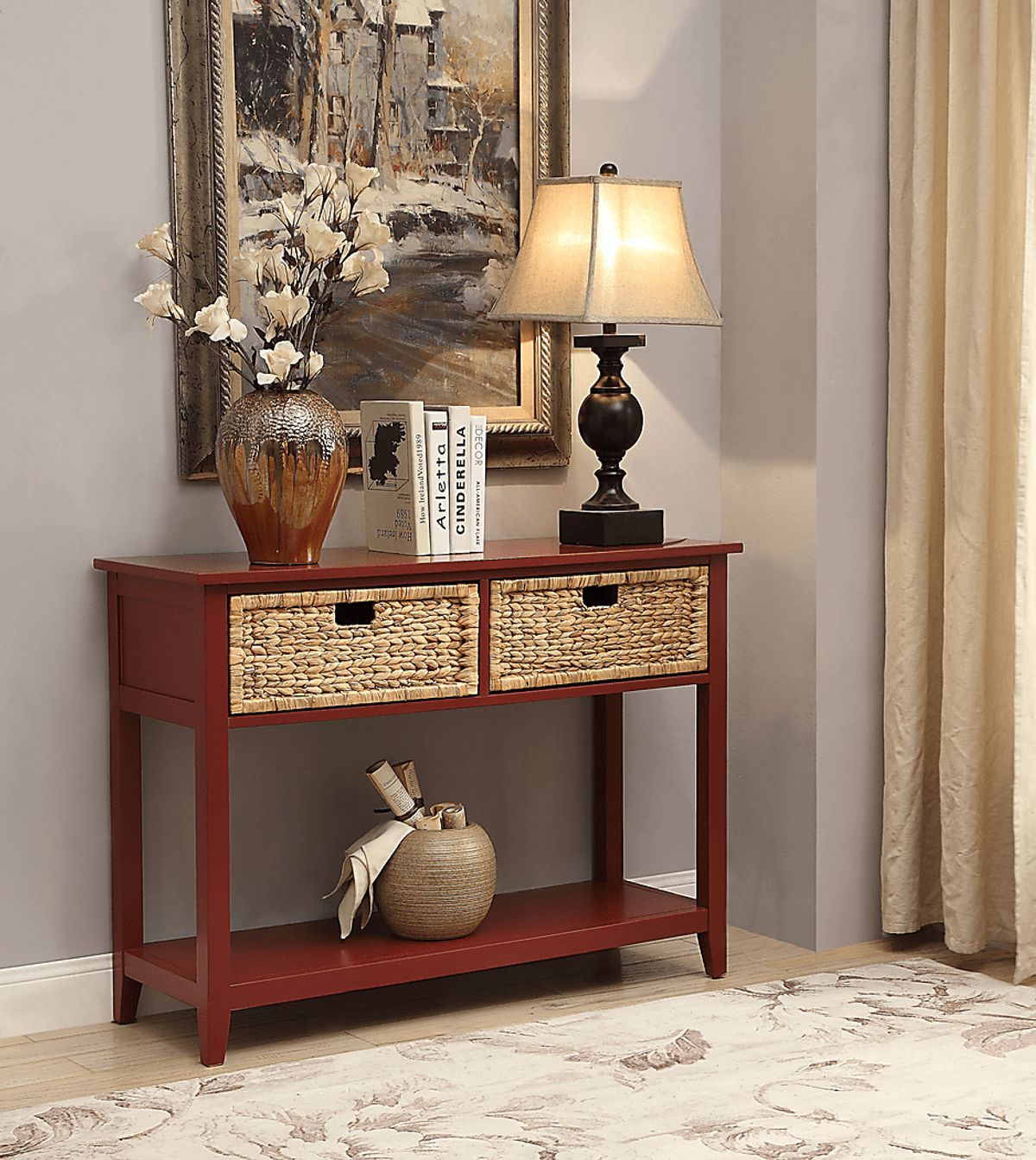 Flavius Red Colors Sofa Table | Rooms to Go