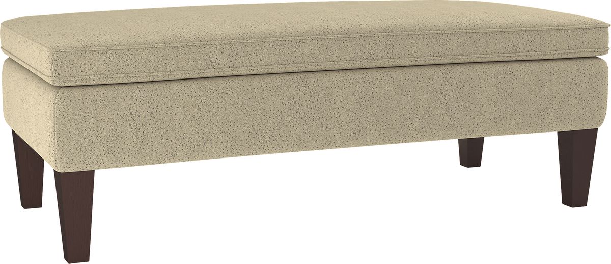 Flintshire Taupe Beige Polyester Fabric Storage Ottoman | Rooms to Go