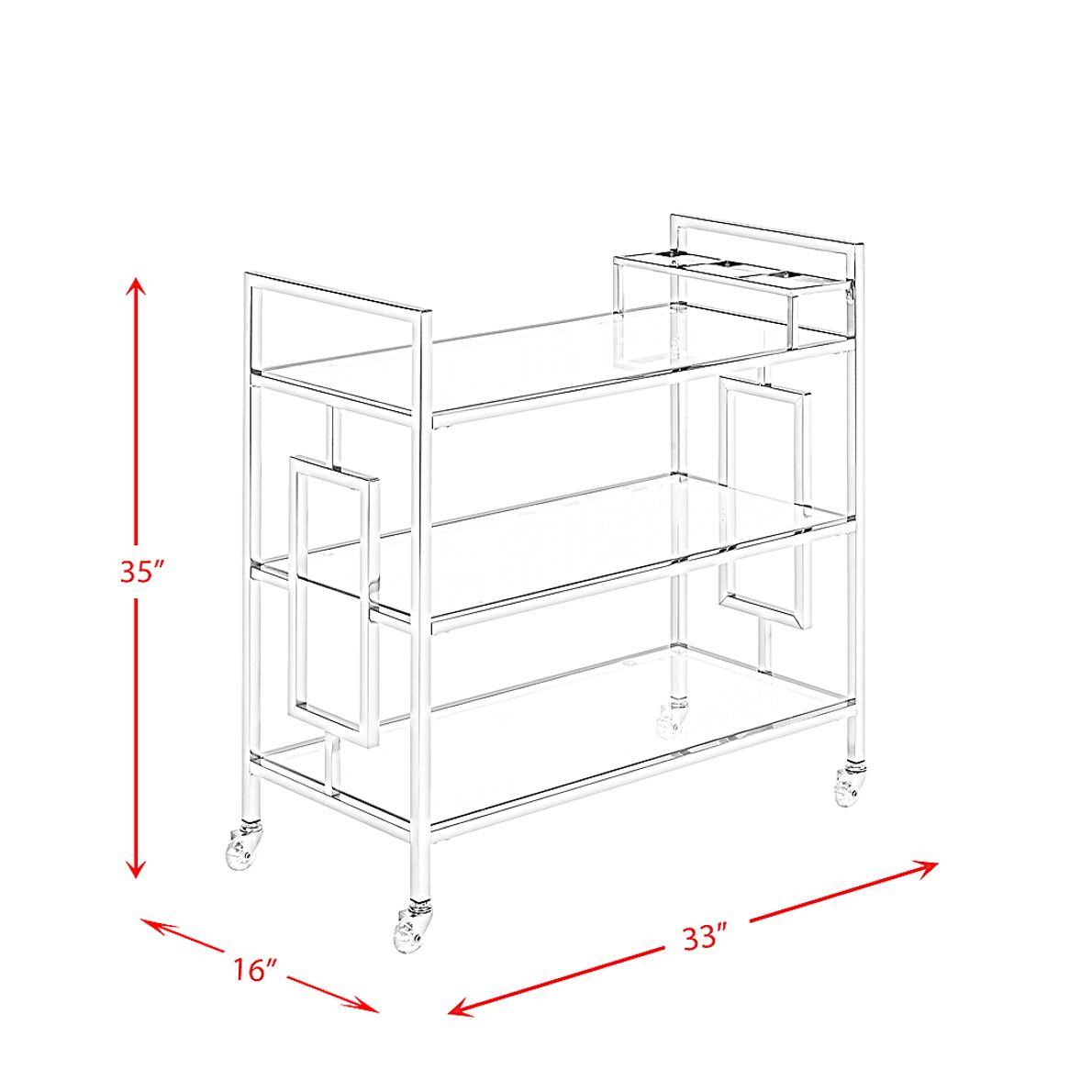 Flournoy Chrome Bar Cart - Rooms To Go