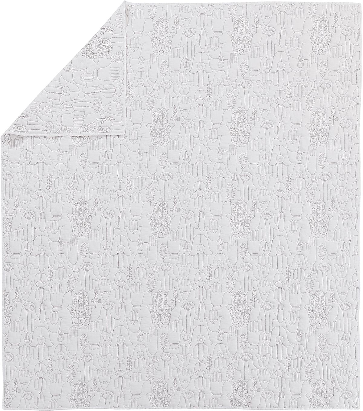 Flournoy White Cotton Fabric King Quilt Set | Rooms to Go