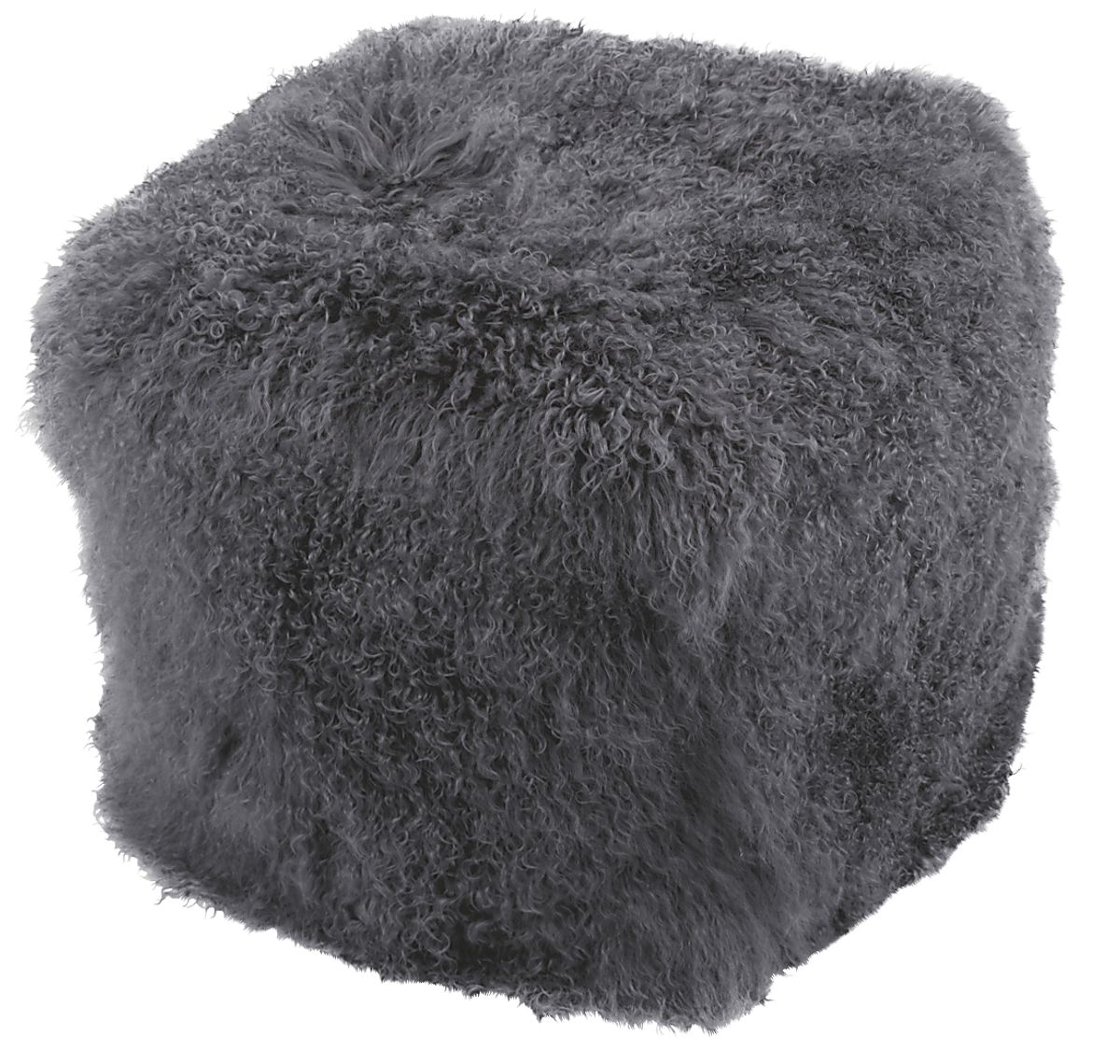 Fluffy Square Gray Pouf | Rooms to Go