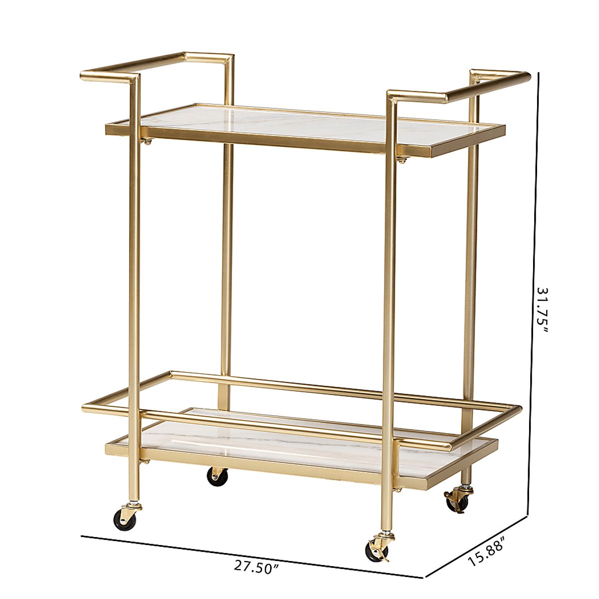 Foeller Gold Yellow Bar Cart | Rooms to Go