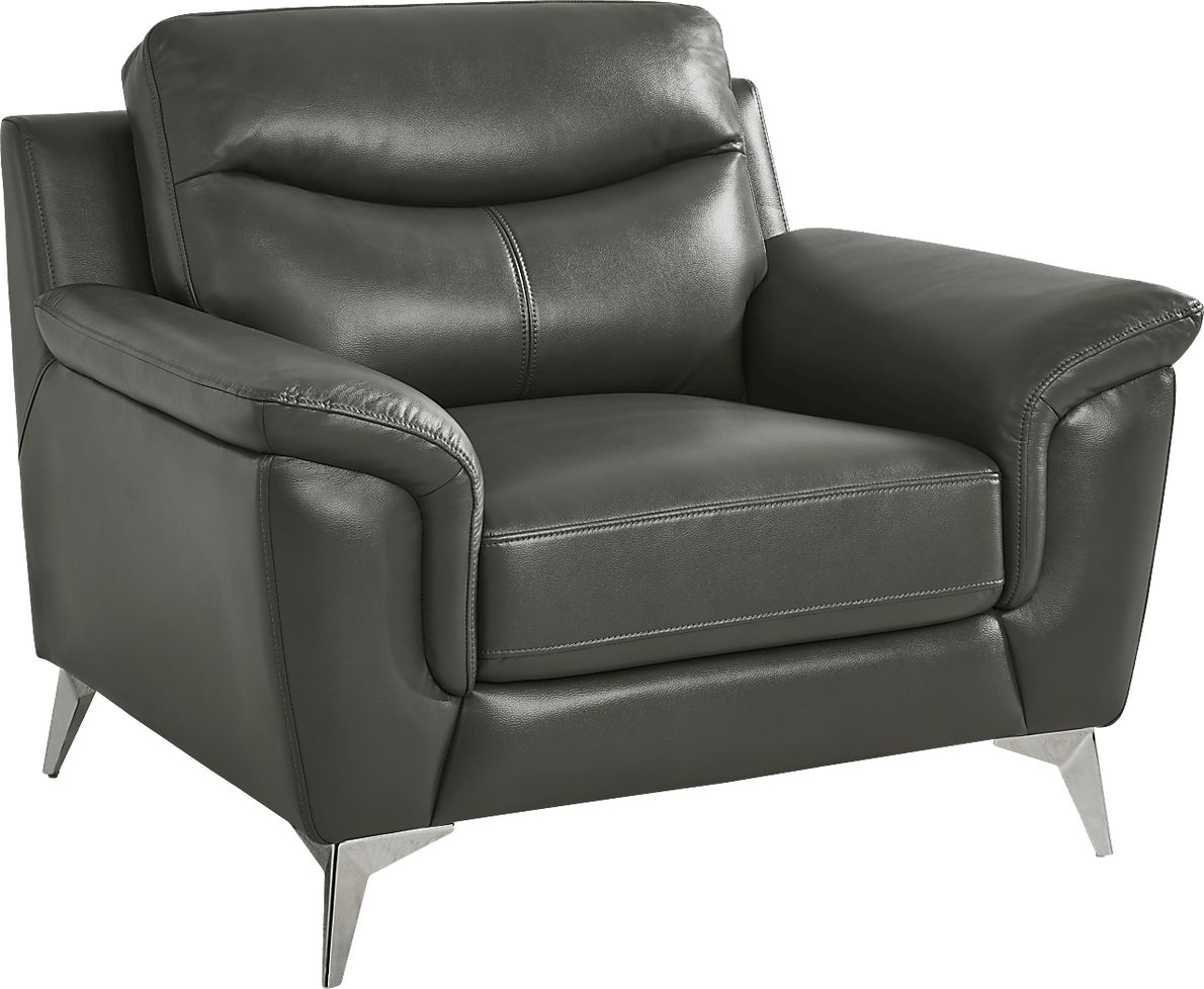 Folsom Street Granite Gray Polyurethane Fabric Chair - Rooms To Go