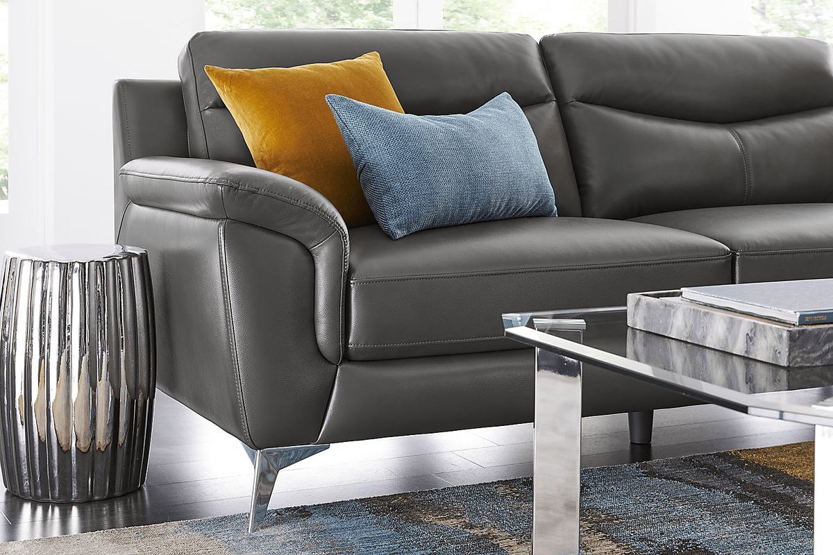 Folsom Street Granite Gray Polyurethane Fabric Sofa | Rooms to Go