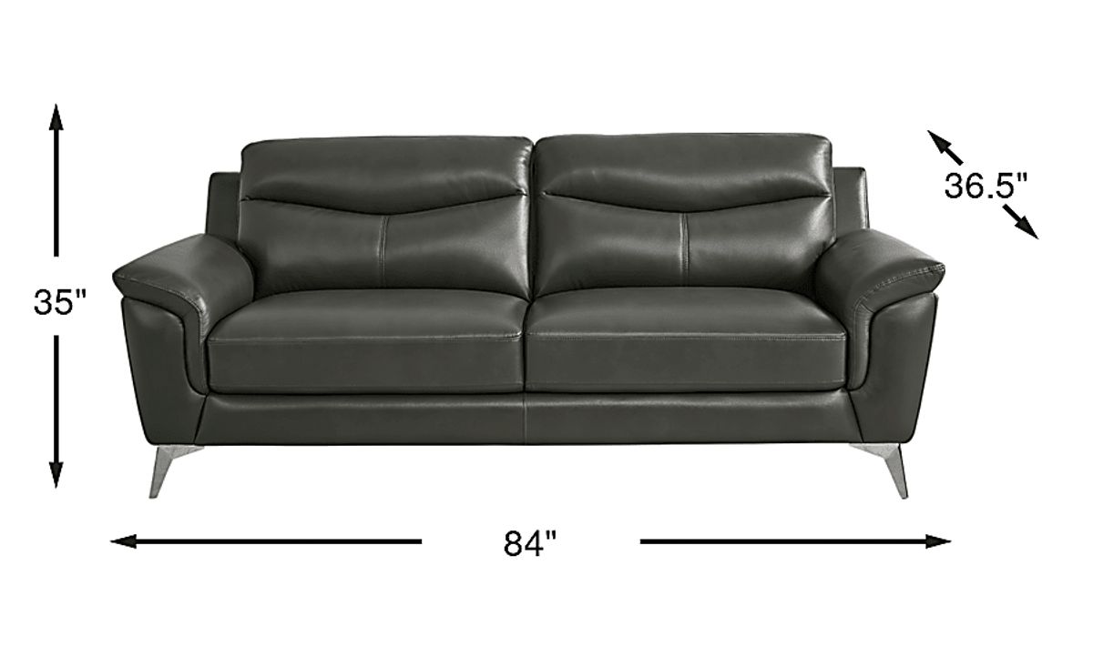 Folsom Street Granite Gray Polyurethane Fabric Sofa | Rooms to Go