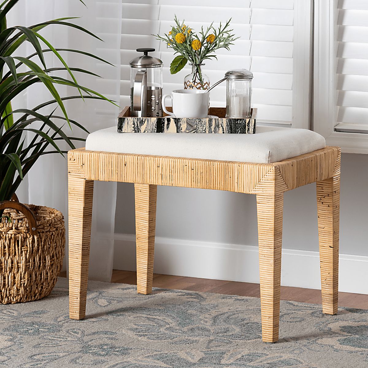 Fonnesbeck Brown Cotton,Polyester Fabric Short Bench | Rooms to Go