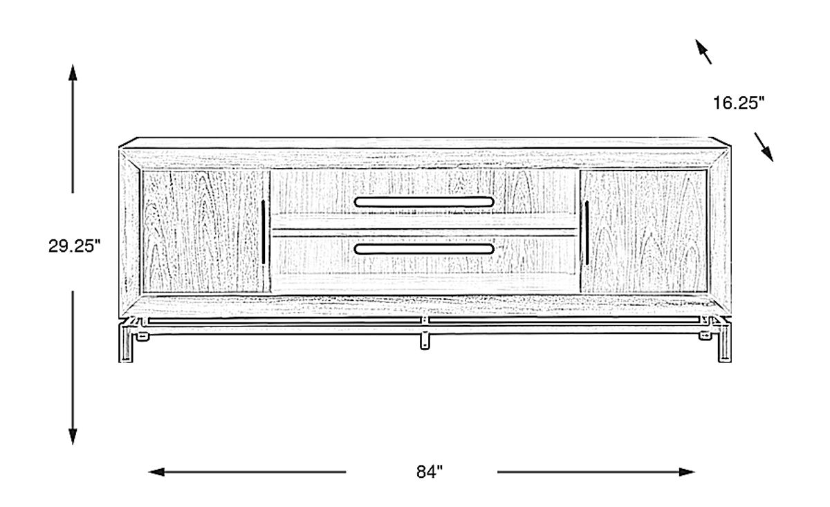 Fontaine Brown Dark Wood 84 in. Console | Rooms to Go