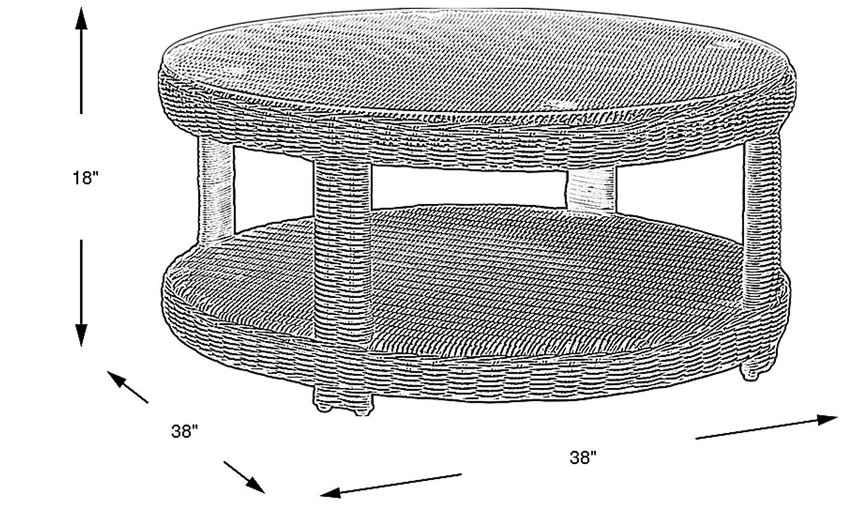 Forest Hills Gray Wicker Outdoor Cocktail Table | Rooms to Go