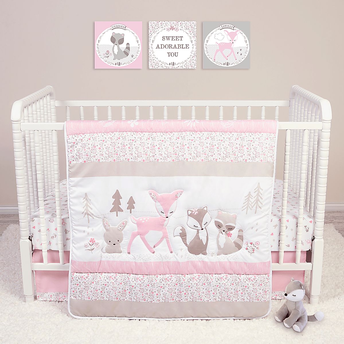 Forest Pals Pink Bedding Set | Rooms to Go