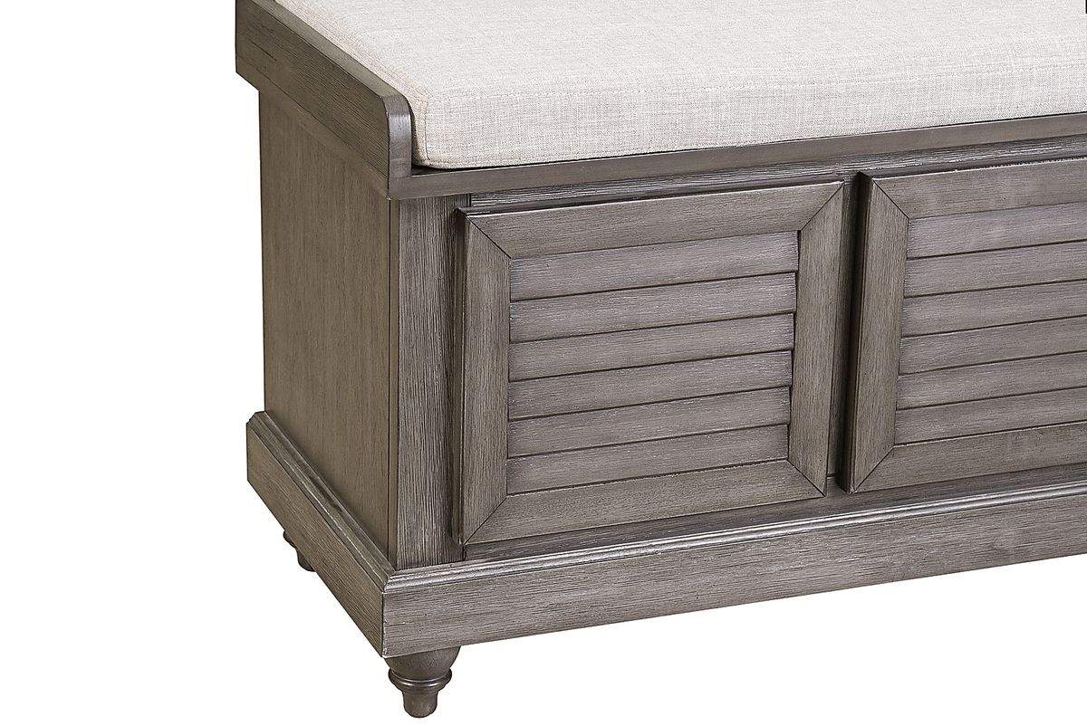 Fourwood Gray Storage Bench | Rooms to Go