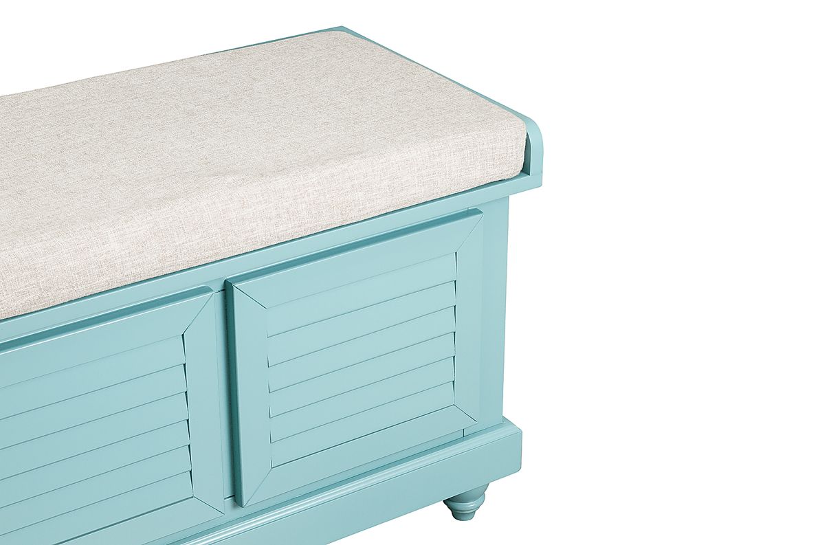 Fourwood Teal Storage Bench - Rooms To Go